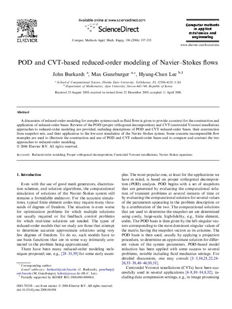 Pdf Pod And Cvt Based Reduced Order Modeling Of Navier Stokes Flows