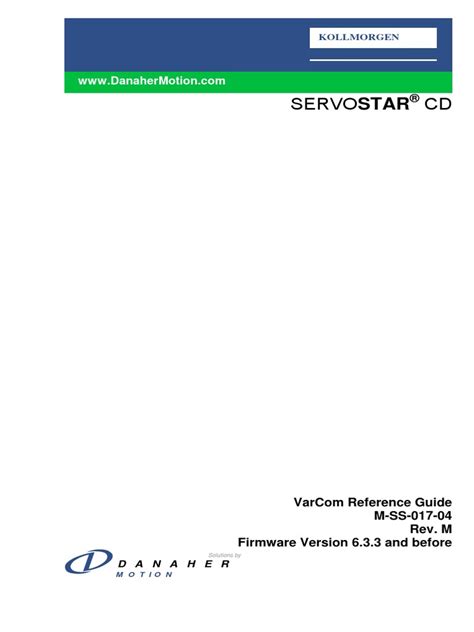 servostar cd variable command reference pdf