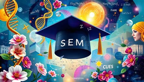 sem a visual exploration of stem education blending science art and knowledge stock