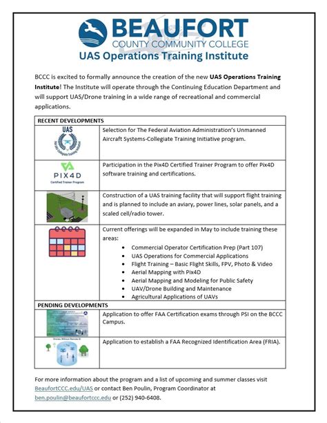 Learn More About The New Beaufort County Community College Uas Operations Training Institute