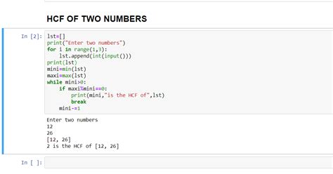 How To Find Out HCF Of Two Numbers In Python