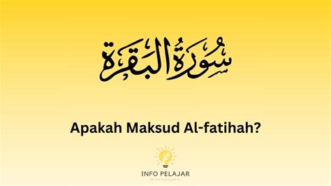 Maksud Al Fatihah Terjemahan Dan Kepentingannya Info Pelajar