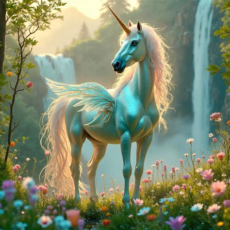 Download Unicorn Mystical Waterfalls Royalty Free Stock Illustration