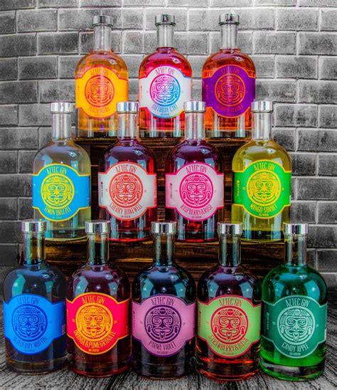 Aztec Gins Custom Cut Gin Bottle Labels Bottle Label Design Print