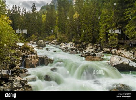 Geography Travel Austria Tyrol Oetz Rapid Of The Oetztaler River