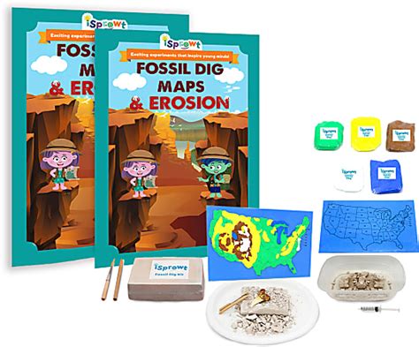 Isprowt Stem Science Class Kits Fossil Dig Maps Erosion Grades K 5 Pack
