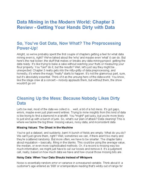 Data Mining Essentials Chapter 3 Review On Data Preprocessing Studocu