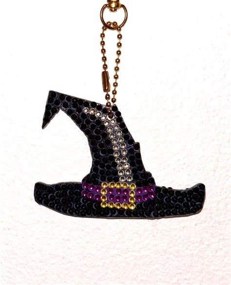 Halloweenwitch Hat Keychain Etsy