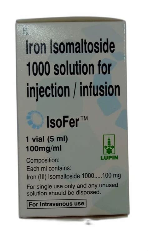Isofer 1000mg Injection Packaging Size 1 Ml At ₹ 2100vial In Mumbai