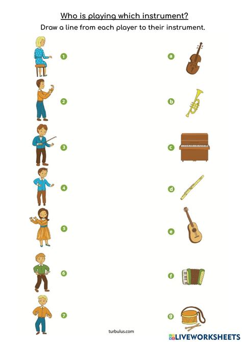 Instrument Matching Interactive Worksheet Jeux De Musique Activités