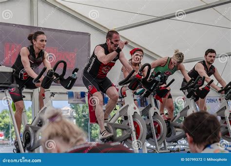 Mixed Group At Spinning Class Editorial Photography Image Of Center