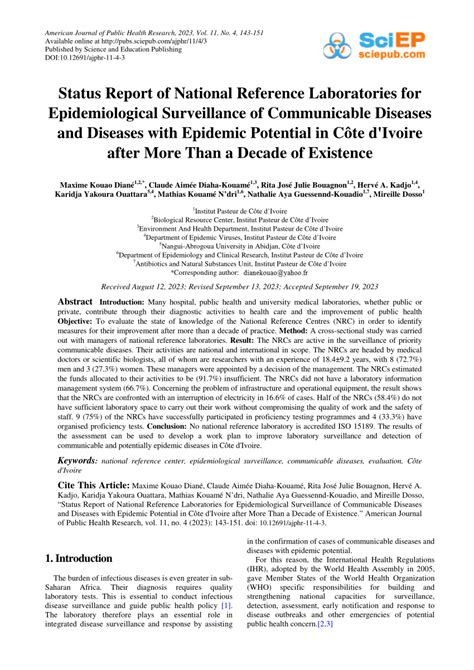 Pdf Status Report Of National Reference Laboratories For