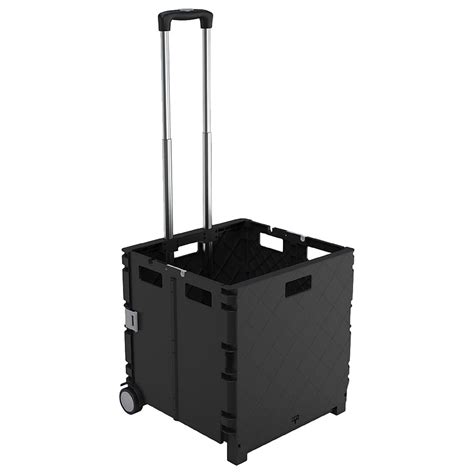 Staples Plasticpoly Mobile Utility Cart With Dual Wheel Black 2pack