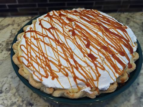 Banana Cream Pie With Salted Caramel Sauce No Empty Chairs