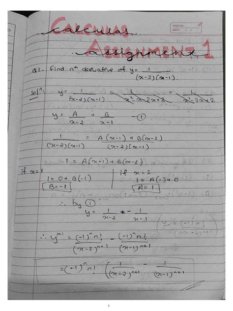 Calculas Assignment 1 Sol 1 Pdf