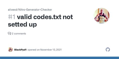 Valid Codestxt Not Setted Up · Issue 1 · Alivexdnitro Generator
