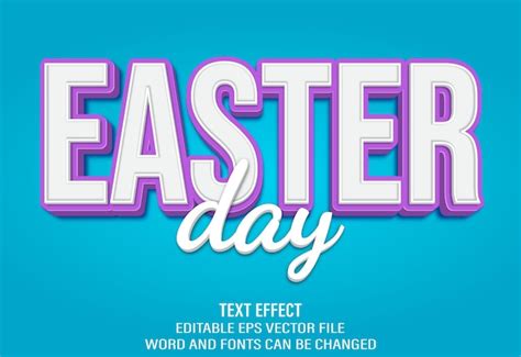 Premium Vector Editable 3d Text Effect Vector Easter Day Style Template