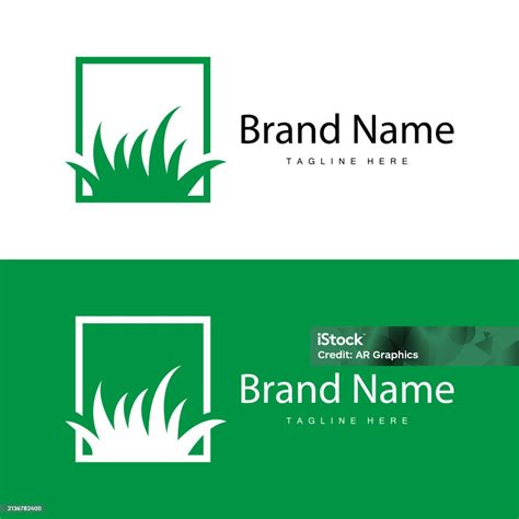 Farm Illustration Green Grass Logo Design Simple Natural Grass Vector
