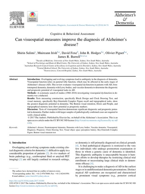 Can Visuospatial Measures Improve The Diagnosis Of Alzheimers Pdf
