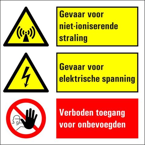 Gevaar Voor Elektrische Spanning En Ioniserende Straling Sticker 150 X