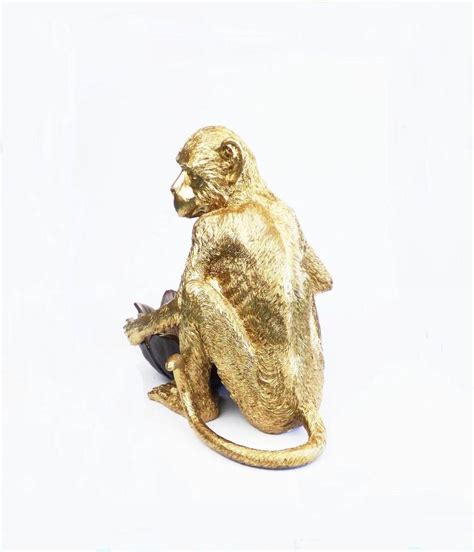 Large Monkey Statue Planter Monkey Bowl Gold Monkey Indoor Planter