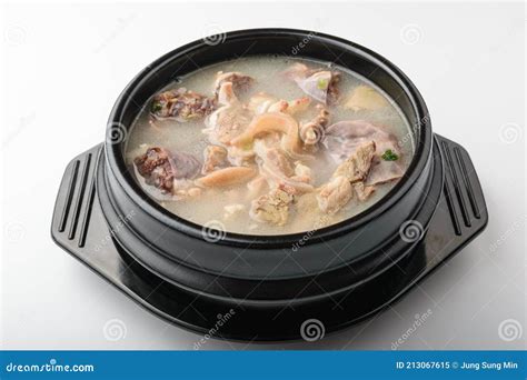 Pork Intestines Soup On White Background Stock Image Image Of Savory