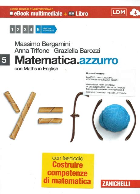 Matematica Con Maths In English Vol 5 Bergamini Zanichelli Isbn