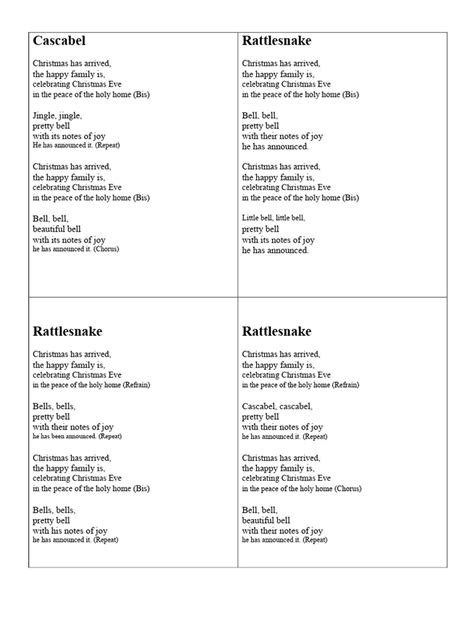 Cascabel Christmas Carol Lyrics Pdf