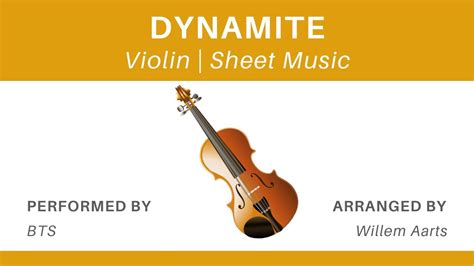 Dynamite Bts Violin Sheet Music Youtube