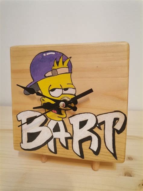 Bart Simpson Palete Wooden Clock