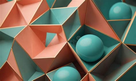 3d Geometric Pattern Features Blue And Pink Cubes And Spheres Arranged In Complex Overlapping