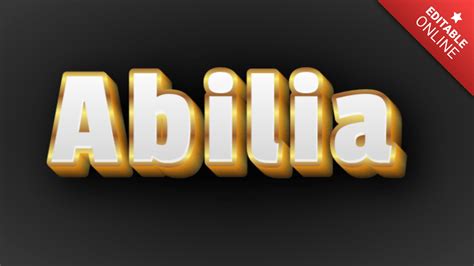 Abilia Golden Texture 3d Text Effect Generator
