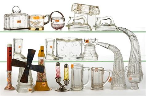 Assorted Figural Pressed Glass Candy Containers Lot Of 18 Sold At