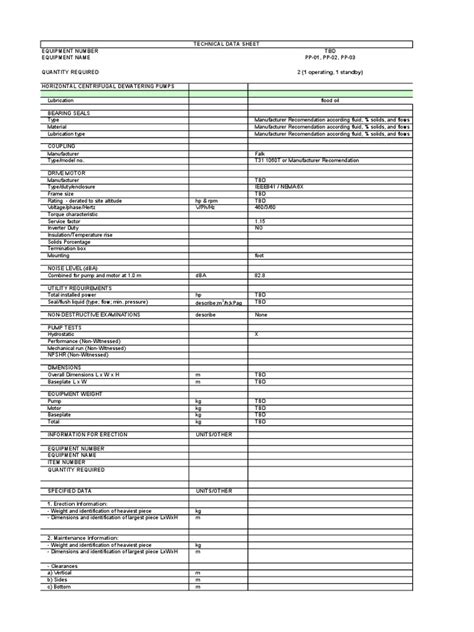 Pump Data Sheet 3 A Pdf Pump Electric Motor