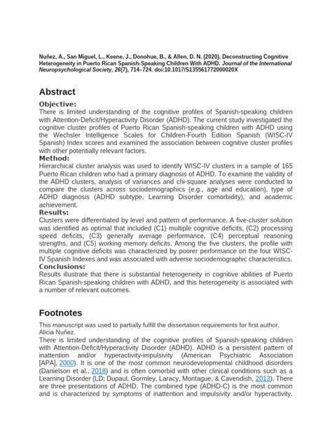 Nuñez Et Al 2020 Deconstructing Cognitive Heterogeneity In Puerto Rican