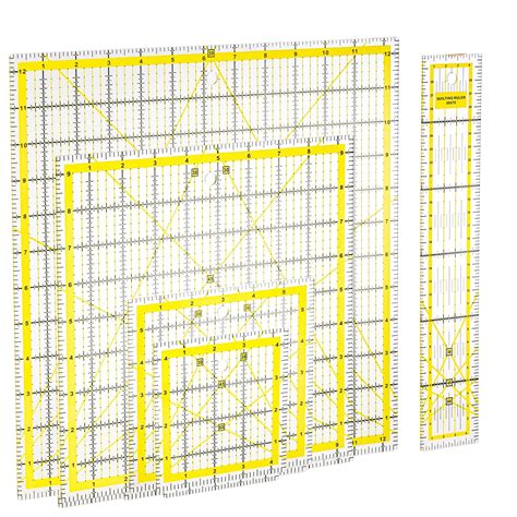 Suwimut Set Of 5 Acrylic Quilting Ruler Square Acrylic Quilter Ruler