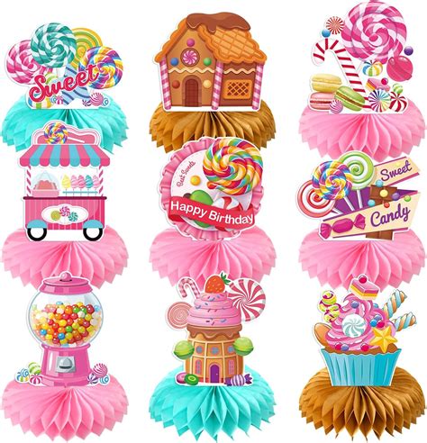 9 Pcs Candyland Party Decorations Candyland Table