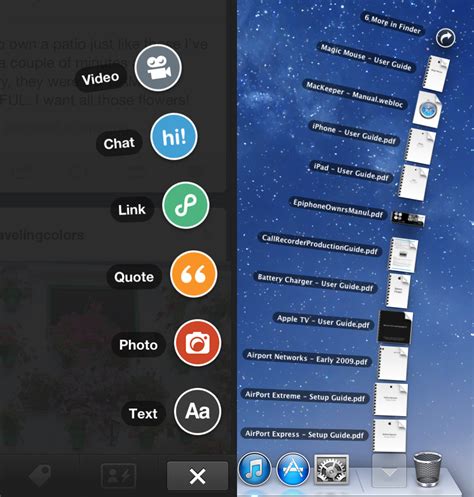 Yahoo S New Tumblr For IOS Updated With Stacks Like Post Type Chooser App Attribution To Mac