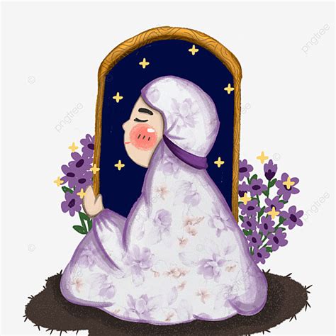 밤에 기도하는 소녀 일러스트 기도하는 소녀 라마단으로 기도하다 밤에 기도하다 Png 일러스트 및 Psd 이미지 무료 다운로드 Pngtree