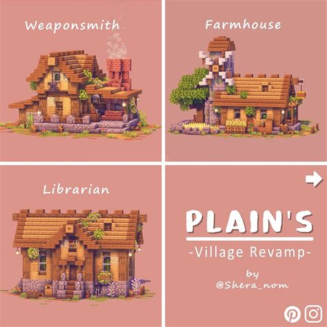 Sheranom Minecraft Ideas All Plains Villager Houses Save For Later