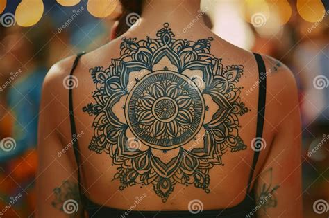 A Woman With A Detailed Mandala Tattoo On Her Back An Intricate
