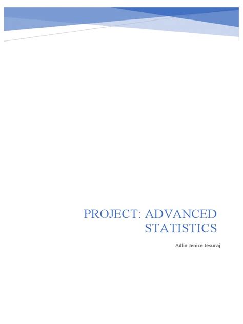 Advanced Statistics Project Pdf Principal Component Analysis