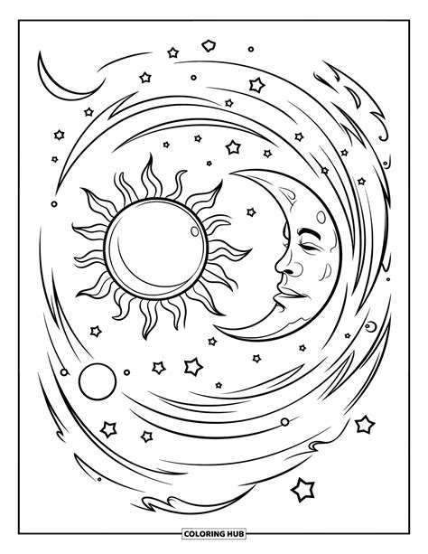 80 Dibujos De Sol Y Luna Para Colorear Para Niños Y Adultos Gratis