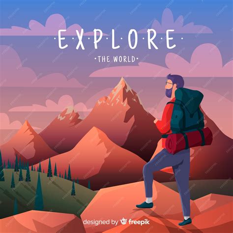 Premium Vector Explorer With Backpack