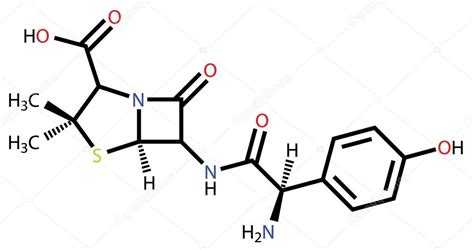 Amoxicillin Structural Formula Stock Vector Image By ©leonidandronov 13259078