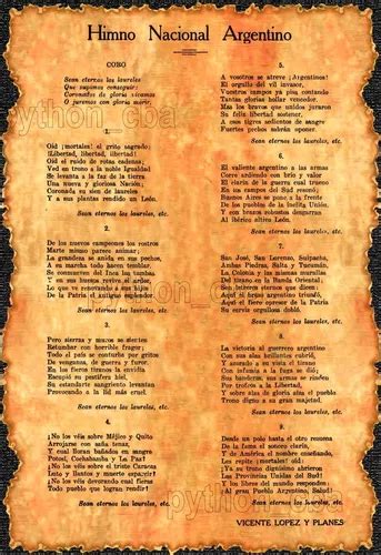 Pósters Himno Nacional Argentino Las 10 Estrofas Año 1813 Mercadolibre