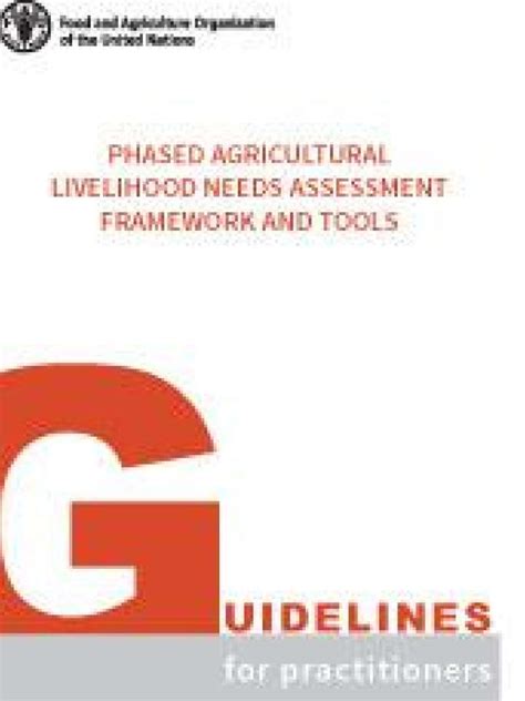Phased Agricultural Livelihood Needs Assessment Framework And Tools