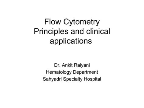 Flow Cytometry Principles And Applications Pptx