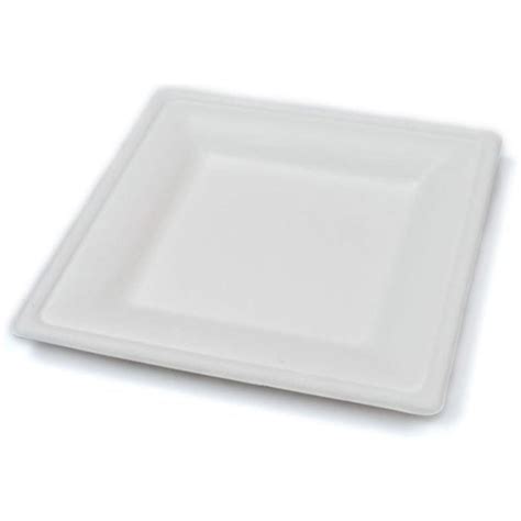 20cm Bagasse Square Plates Ecoboxes