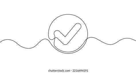Continuous Line Check Mark Symbol Line Stock Vector Royalty Free 2216494191 Shutterstock